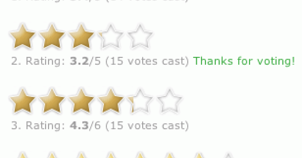 Unobtrusive AJAX Star Rating Bar | Masuga